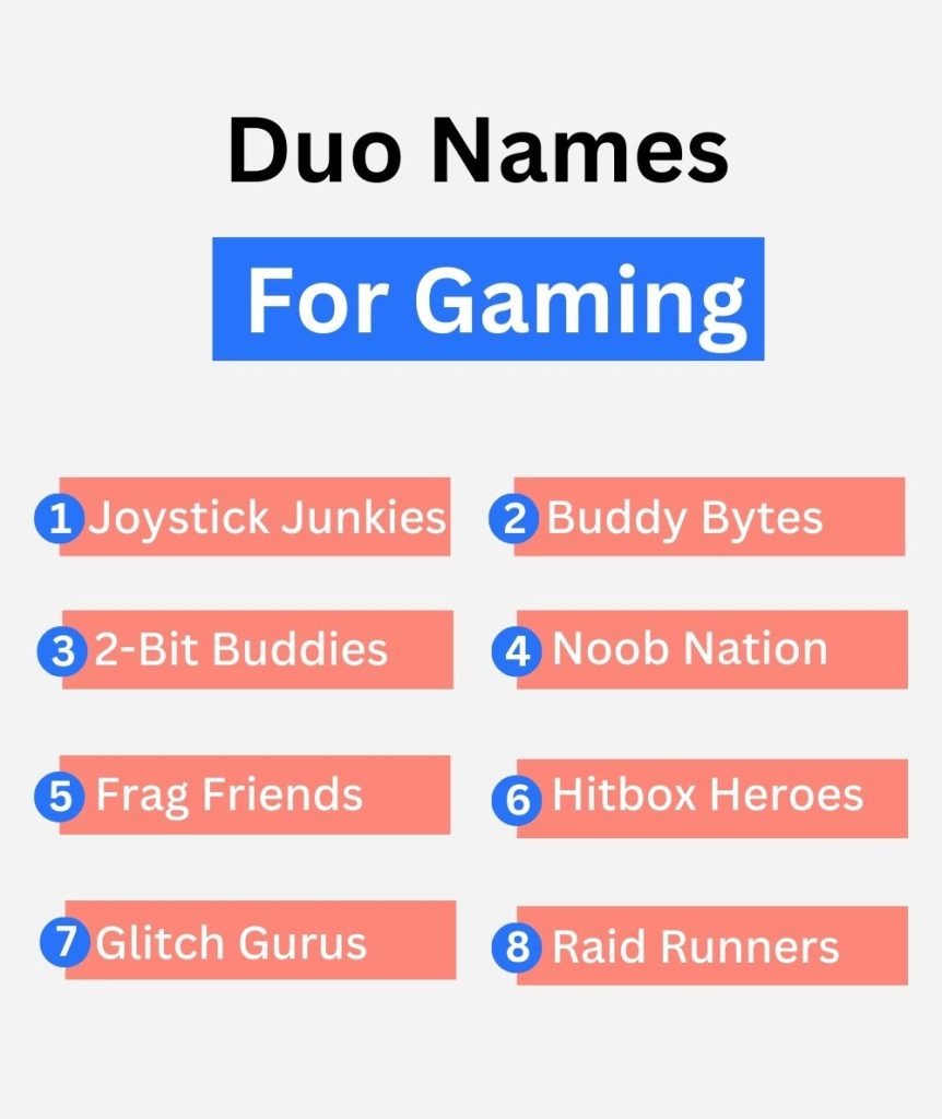 Duo Names For Games: Cool, Funny, Unique Duo Team Names - Aboutbiography