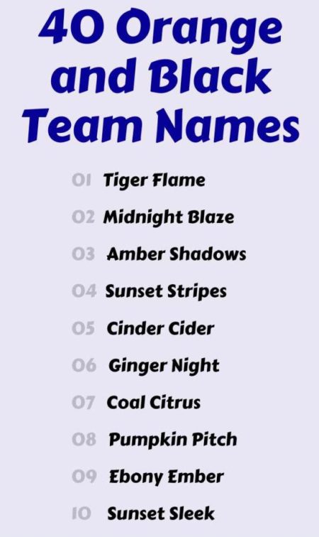 Orange Team Names: Best, Funny, Cool & Unique Ideas - Aboutbiography
