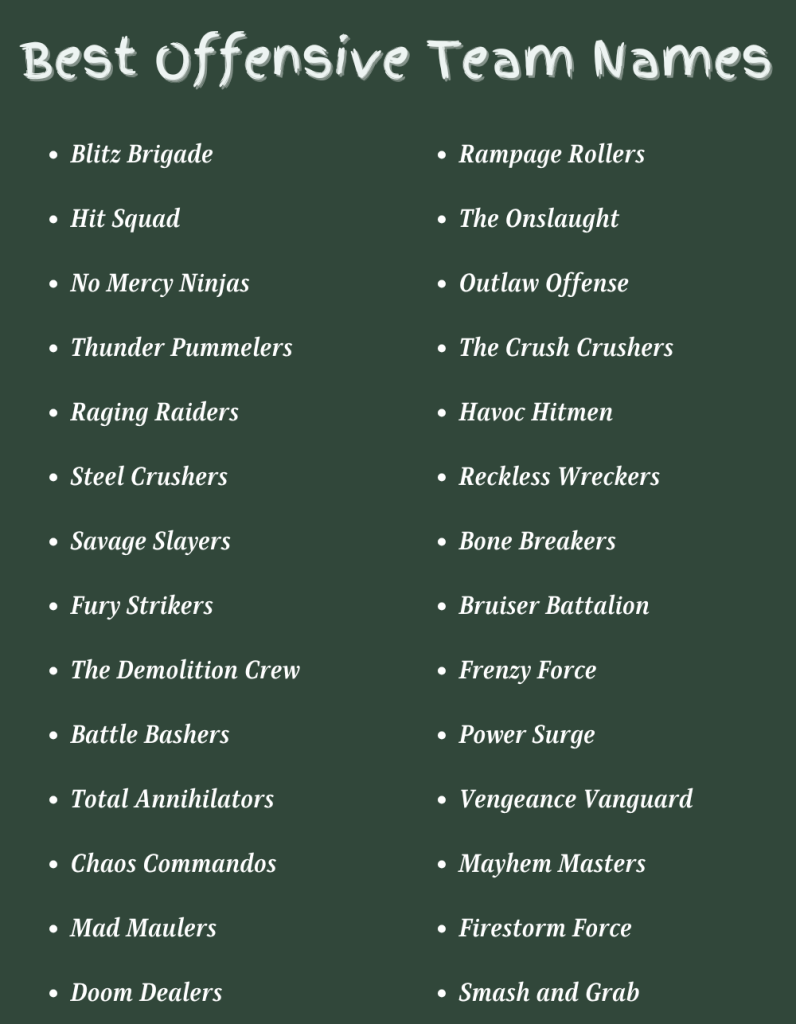 Offensive Team Names: Best Choices for Your Squad - Aboutbiography