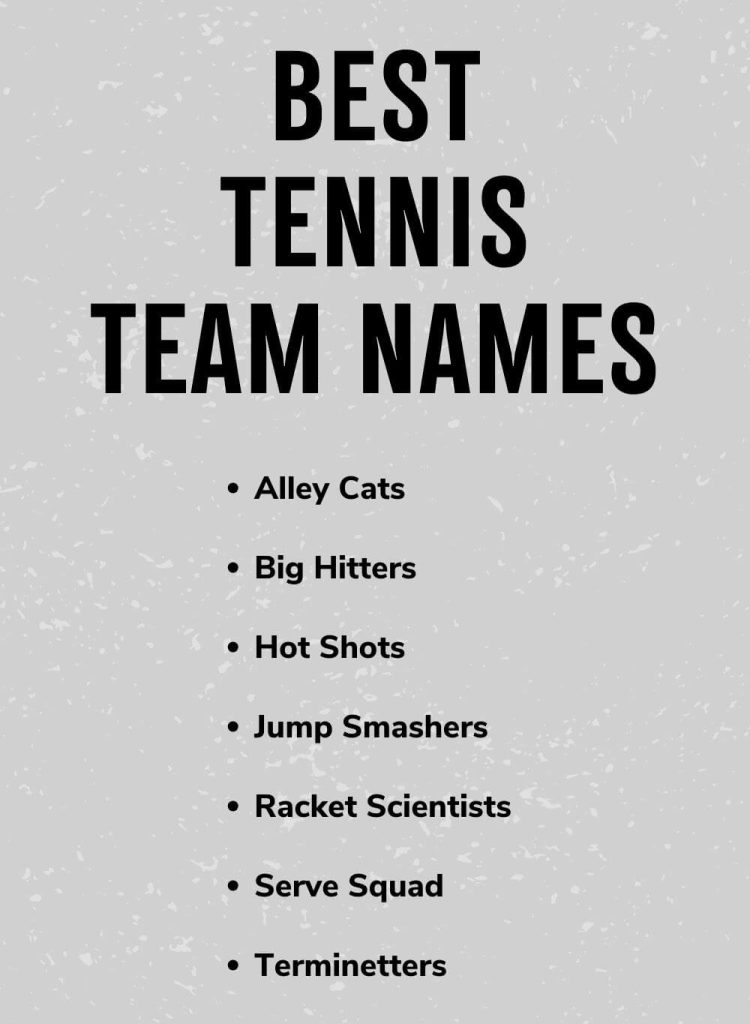 Tennis Team Names: 448 Creative Ideas for 2025 - Aboutbiography